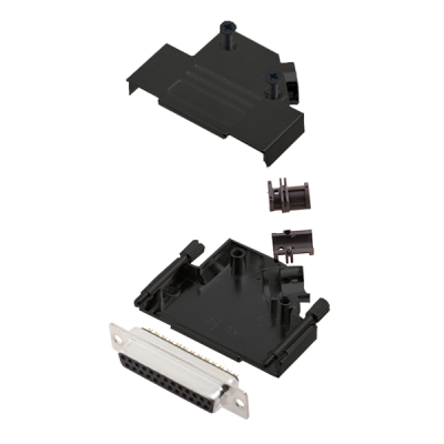 D45ZK25-BK-DBS-K - DB25 Female ,Hood Black, Side Entry | Encitech